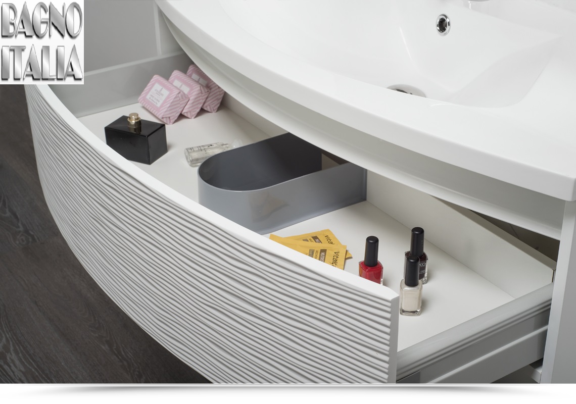 Bathroom vanity 80 or 100 cm 2 drawers resin sink available in 4 ...