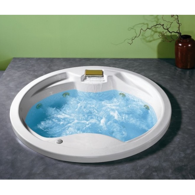 Circular hydromassage bathtub, 150cm, flush-mounted, 8 jets