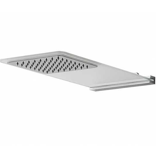 Ultraflat rectangular crystal cascade shower head, wall-mounted, 50x23