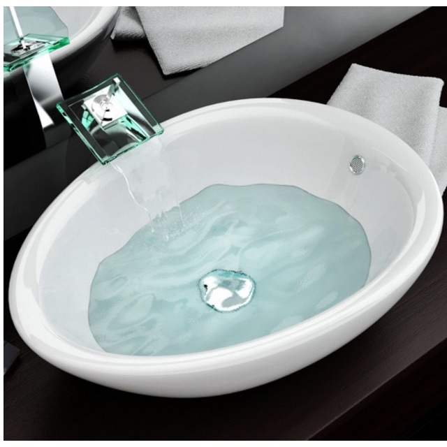 64x46x19 bevelled triangular betta washbasin in white ceramic