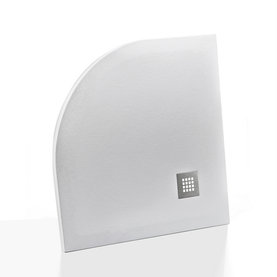 Semicircular shower tray in resin 3 colors with stone effect available ...